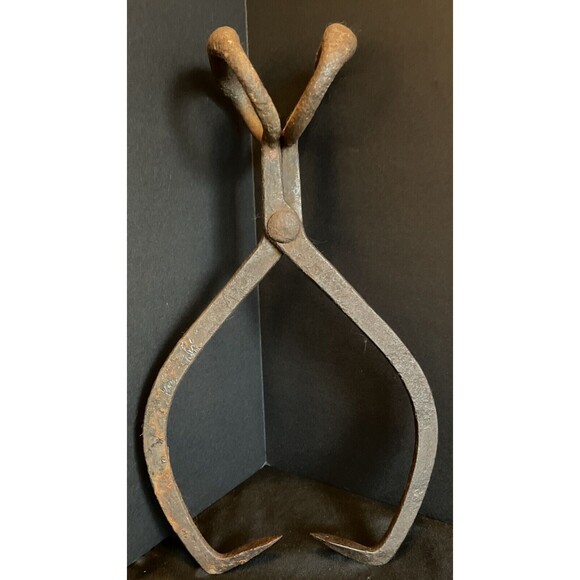 Other | Antique Metal Ice Block Clamp Log Holder Handle Tongs Hay Bale ...